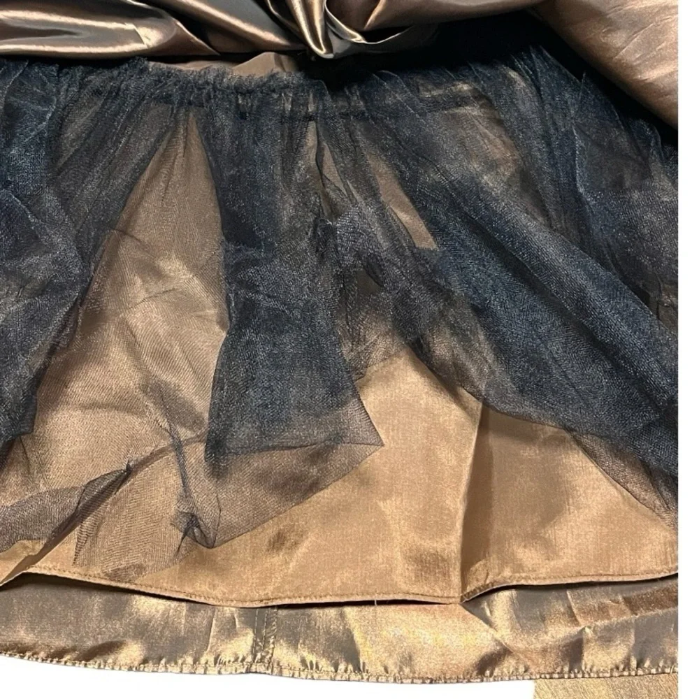 BCBG Paris | Dresses | Bcbg Paris Brownbronze Fit And Flare Taffeta ...
